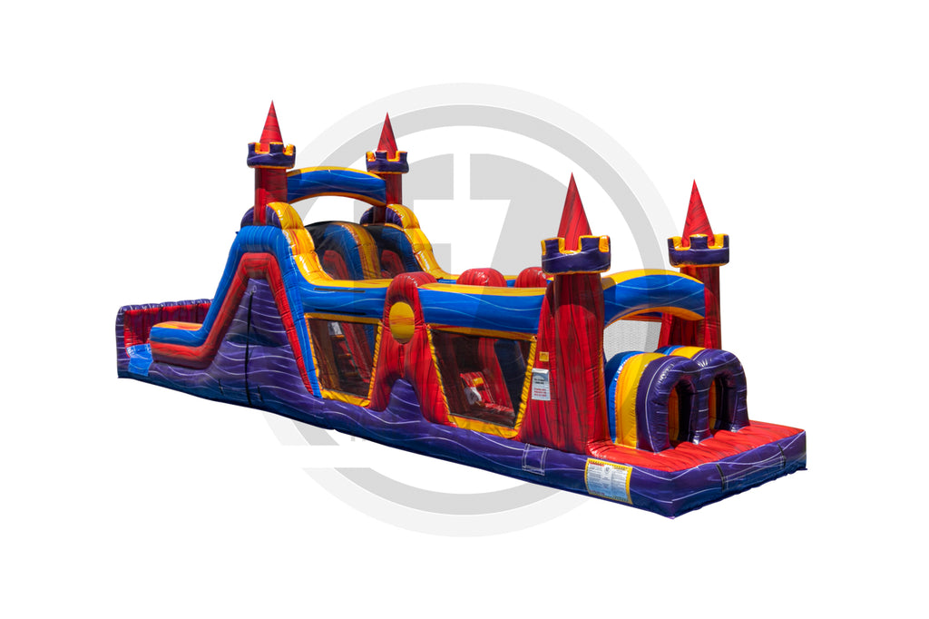 47 Castle Mania Wet Dry Obstacle Course-I1233-EZ Inflatables