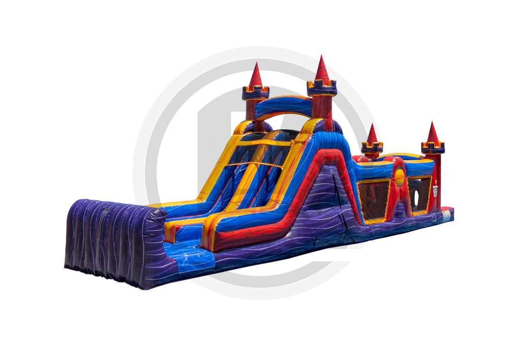 47 Castle Mania Wet Dry Obstacle Course-I1233-EZ Inflatables