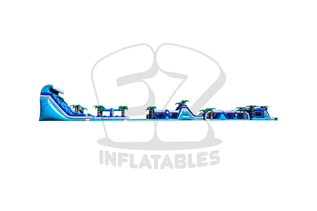 180 Tropical Aqua Blast Wet Dry Challenge-OC180-01-EZ Inflatables