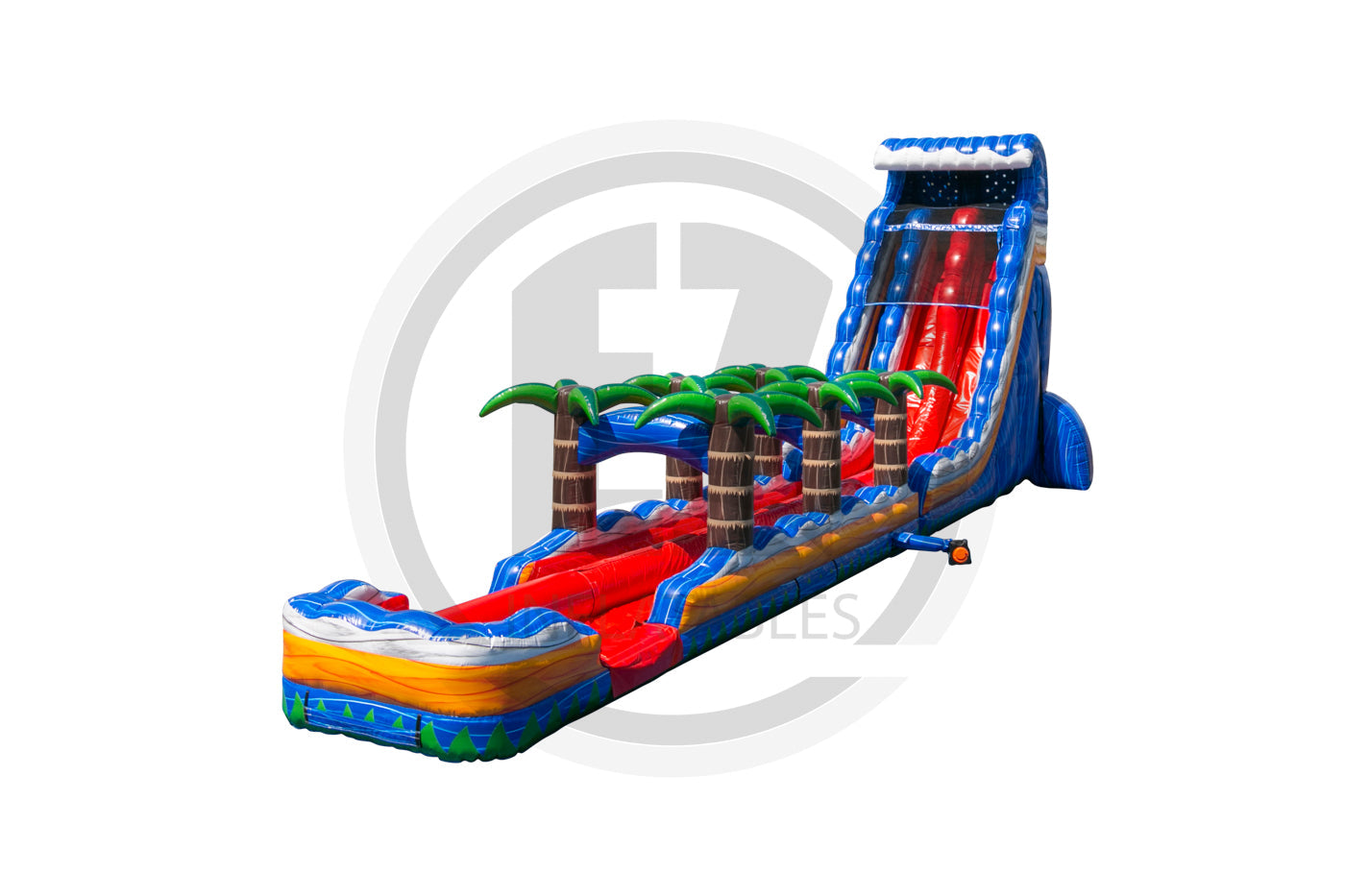 27 Tropical Fireblast Tsunami DL IP Water Slide + Slip & Slide-WS1317-IP-EZ Inflatables
