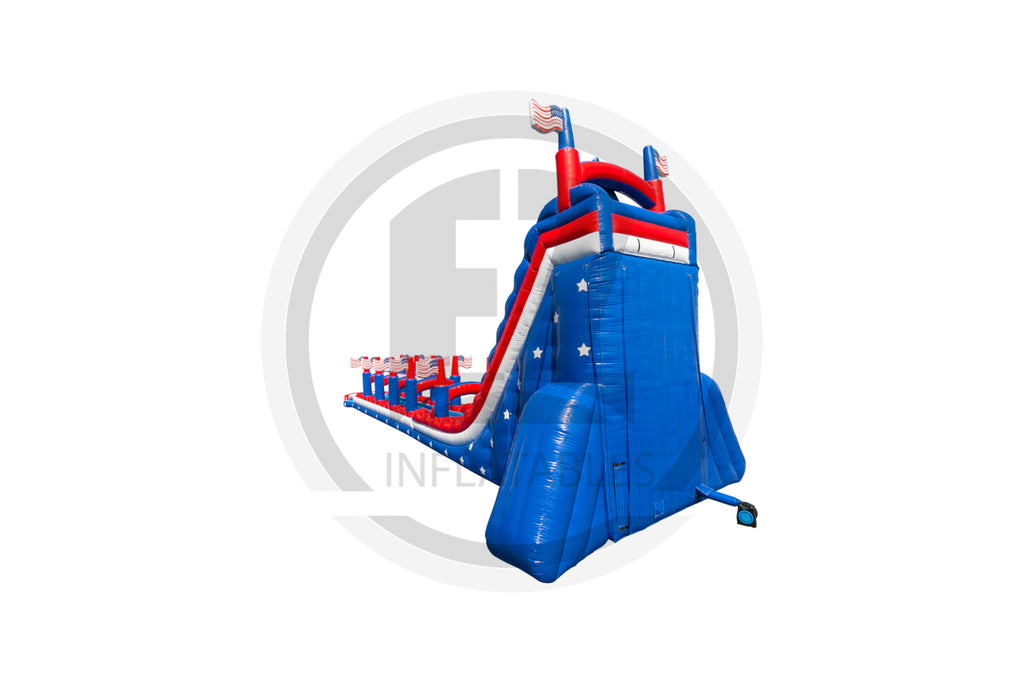 32 Stars & Stripes DL SP Water Slide + Slip & Slide-WS1557-EZ Inflatables