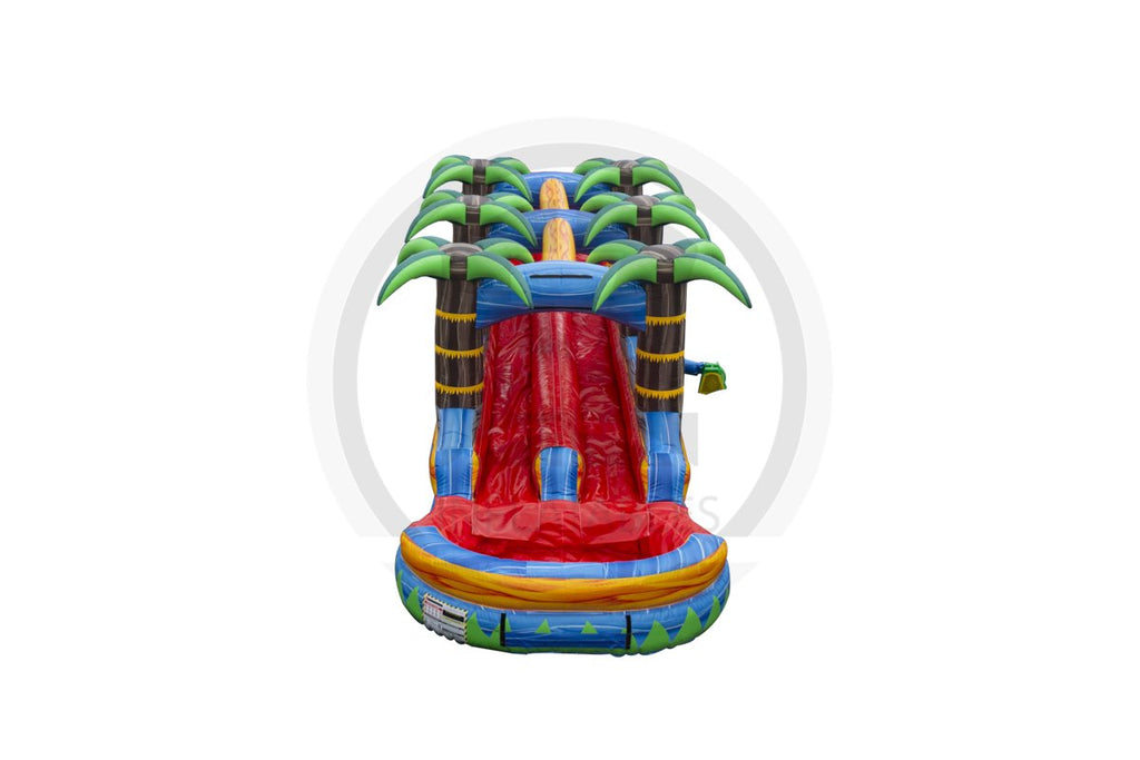 Double Lane Tropical Fireblast SP Slip & Slide – EZ Inflatables